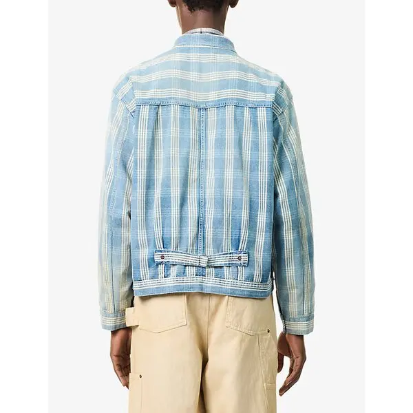 A.PRESSE Denim Checked Shirt Jacket