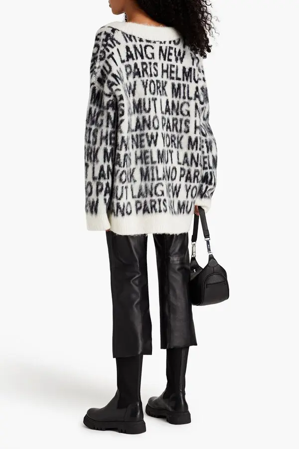Helmut Lang Oversized Brushed Jacquardknit Sweater