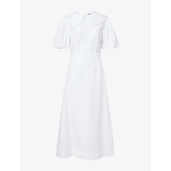 Simone Rocha Puff Sleeve Petal Collar Midi Dress