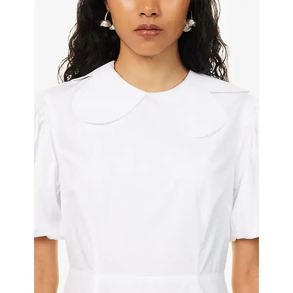 Simone Rocha Puff Sleeve Petal Collar Midi Dress