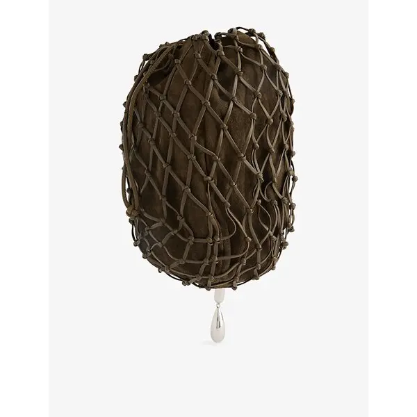 Savette Macrame Suede And Leather Pouch