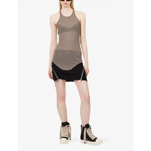Rick Owens Ribbed Silk-blend Tank Top