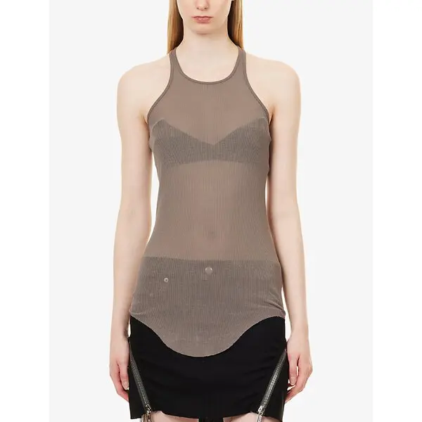 Rick Owens Ribbed Silk-blend Tank Top