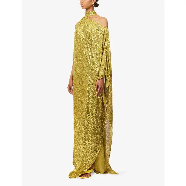 TALLER MARMO Sequinned Maxi Dress - Chartreuse