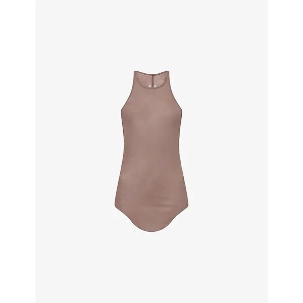 Rick Owens Ribbed Silk-blend Tank Top - Grape