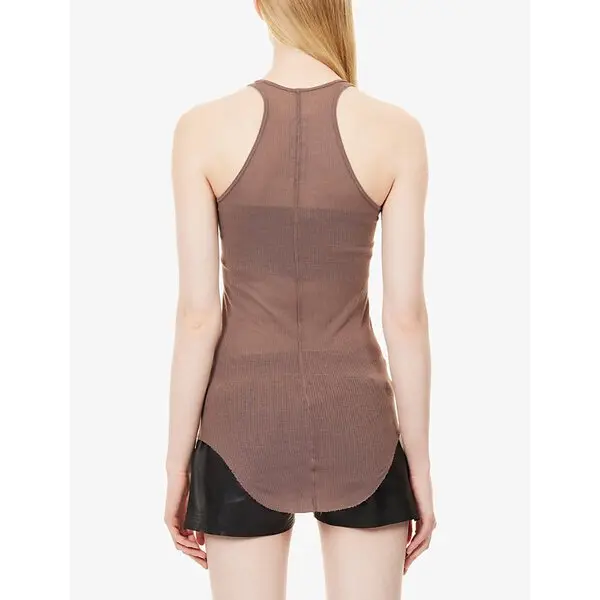 Rick Owens Ribbed Silk-blend Tank Top - Grape