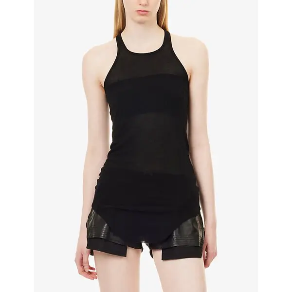 Rick Owens Ribbed Silk-blend Tank Top