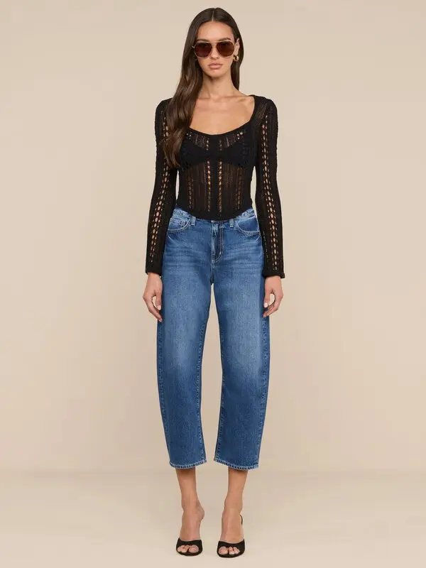L'Agence Orine Pointelle Knit Top