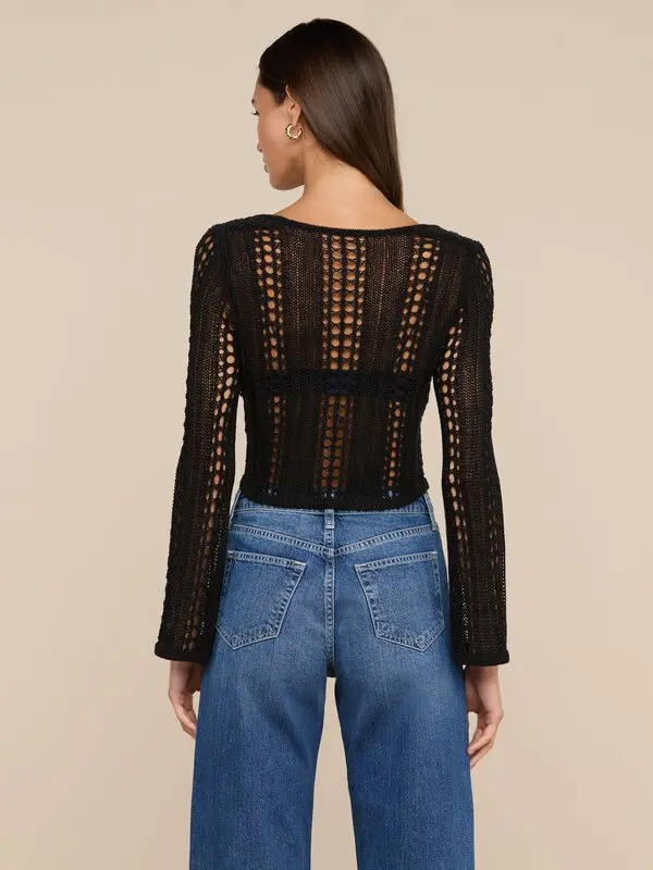 L'Agence Orine Pointelle Knit Top