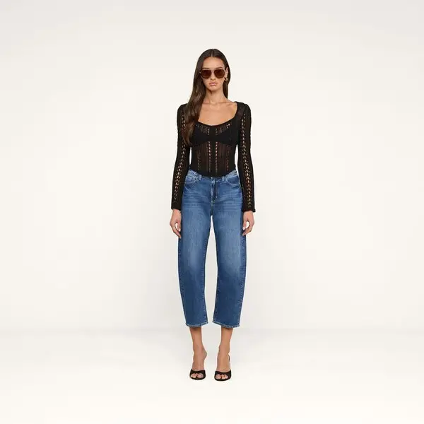L'Agence Orine Pointelle Knit Top