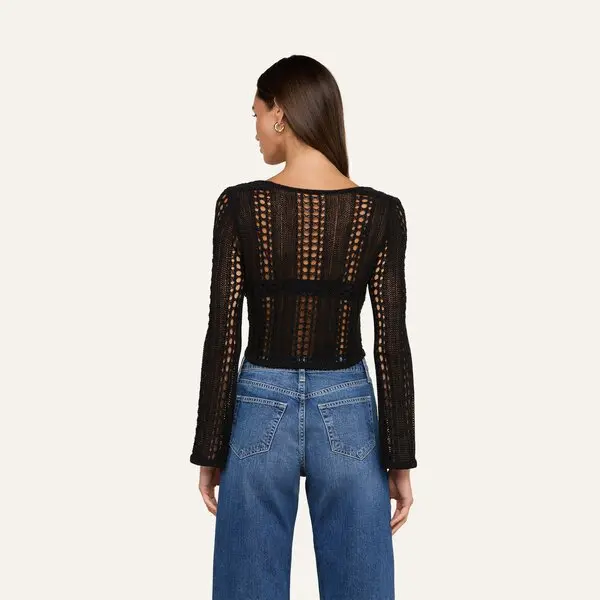 L'Agence Orine Pointelle Knit Top