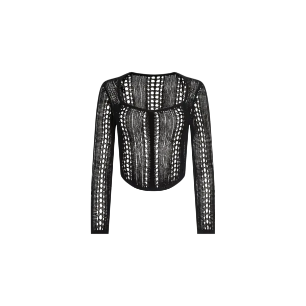L'Agence Orine Pointelle Knit Top