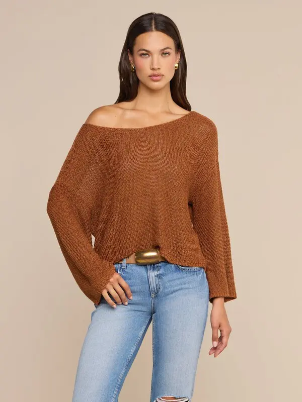 L'Agence Ethan Knit Pullover - Dark Caramel