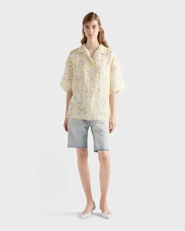 Prada Floral Print Old Linen Shirt