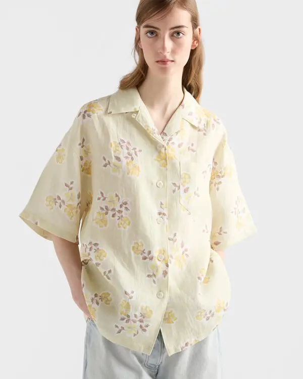 Prada Floral Print Old Linen Shirt