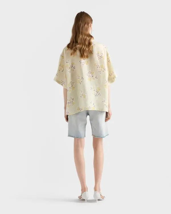 Prada Floral Print Old Linen Shirt