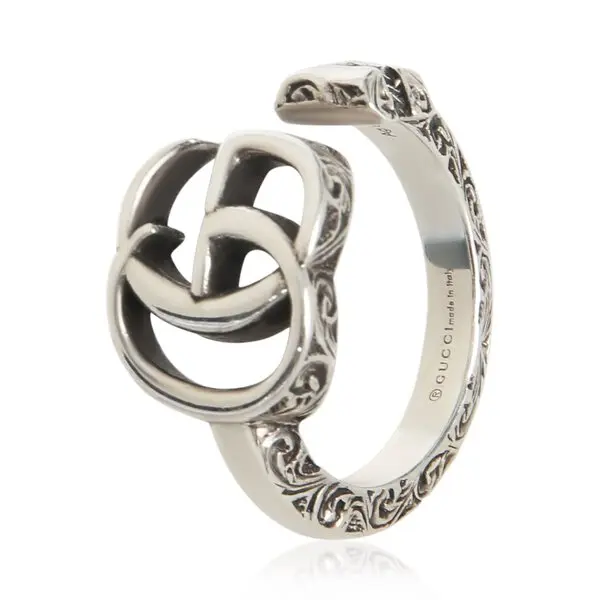 Gucci Sterling Silver Gg Marmont Key Motif Ring