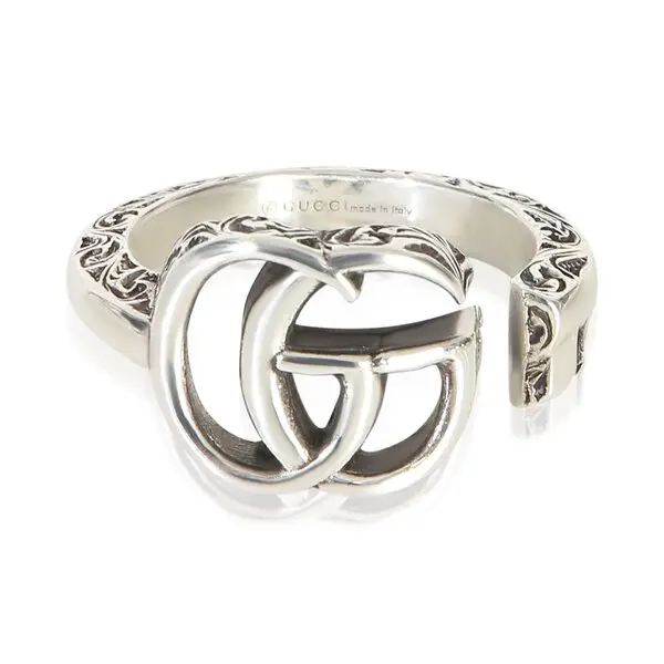Gucci Sterling Silver Gg Marmont Key Motif Ring - Sterling_silver