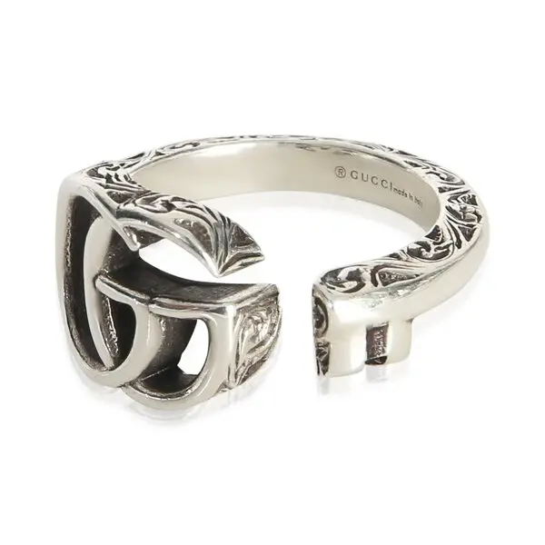 Gucci Sterling Silver Gg Marmont Key Motif Ring
