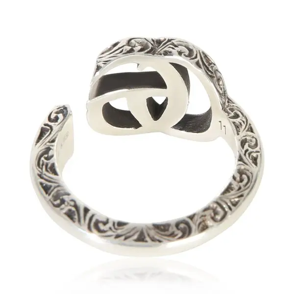 Gucci Sterling Silver Gg Marmont Key Motif Ring