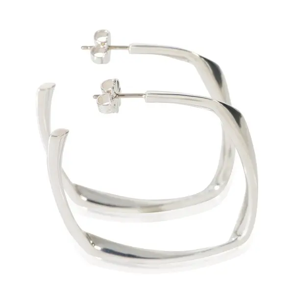 Tiffany & Co. Sterling Silver Frank Gehry Torque Hoop Earrings