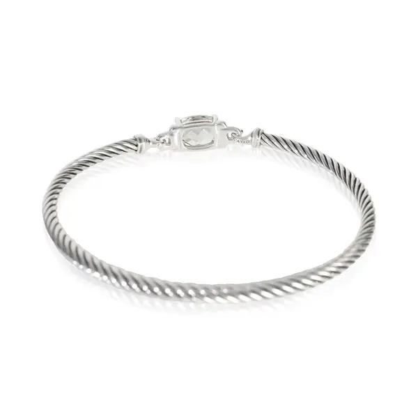 David Yurman Sterling Silver Prasiolite And Diamond Wheaton Bracelet
