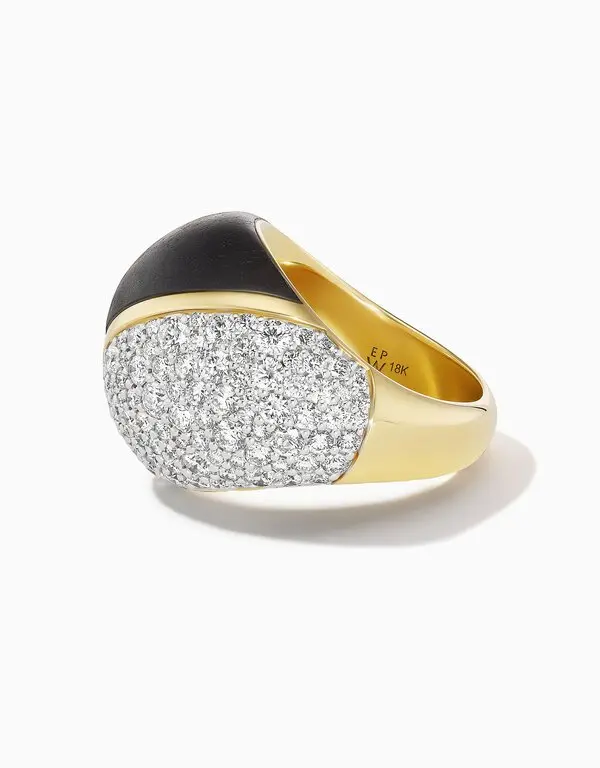EMILY P. WHEELER Wooden Dome Ring With Diamonds