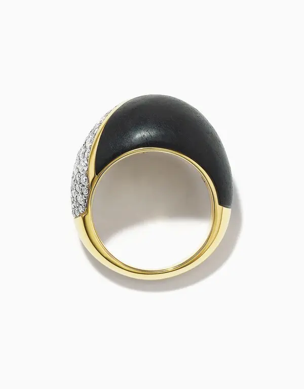 EMILY P. WHEELER Wooden Dome Ring With Diamonds