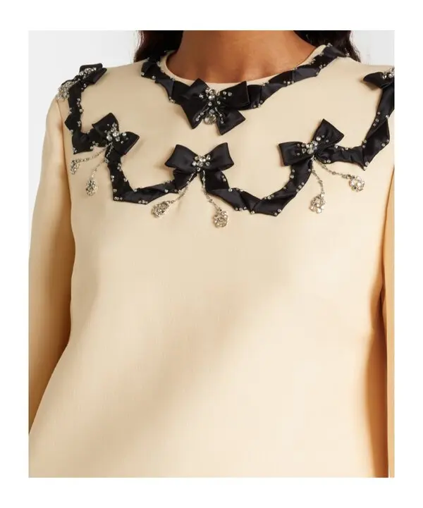 Valentino Garavani Crepe Couture Embellished Minidress