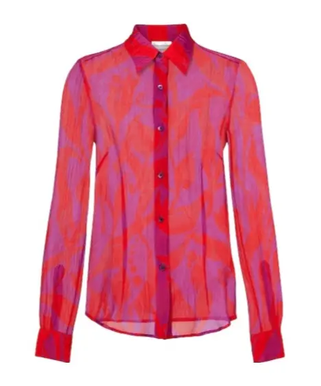 Dries Van Noten Cloudy Printed Silk Shirt