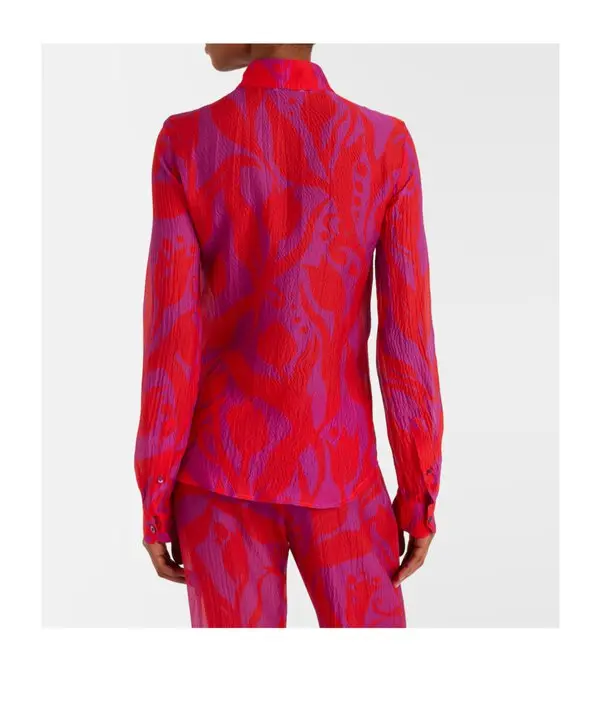 Dries Van Noten Cloudy Printed Silk Shirt