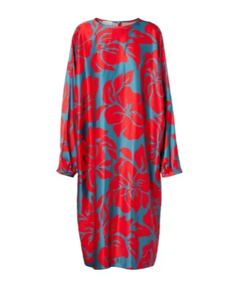 Dries Van Noten Floral Satin Midi Dress