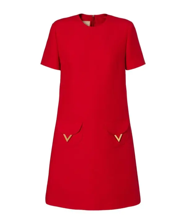 Valentino Garavani Crepe Couture Vgold Minidress - Red
