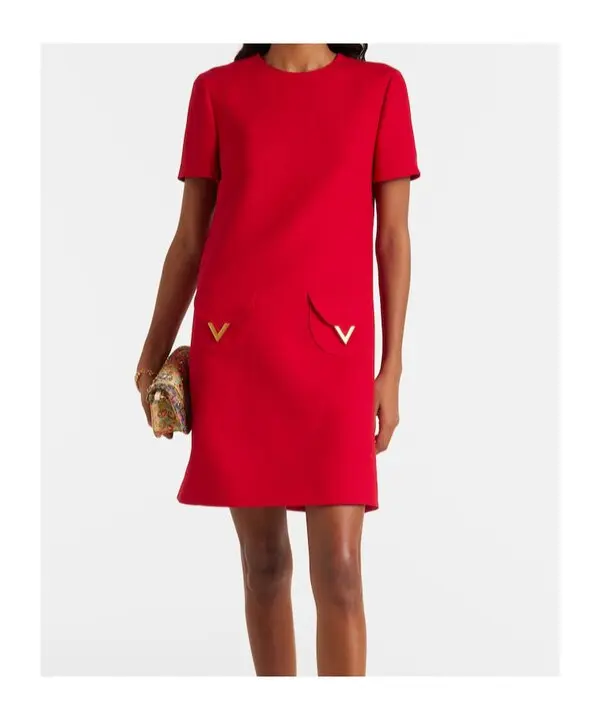 Valentino Garavani Crepe Couture Vgold Minidress