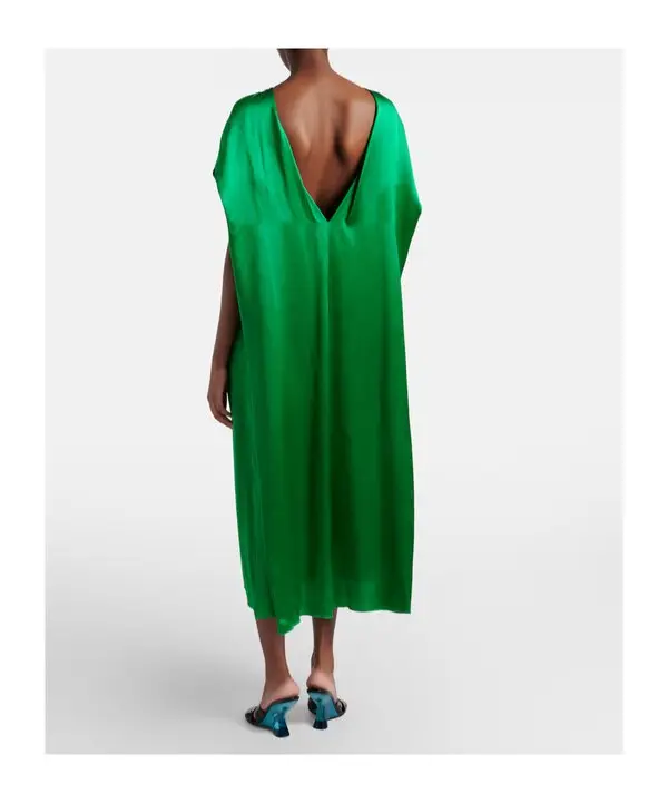 Dries Van Noten Silk Satin Midi Dress