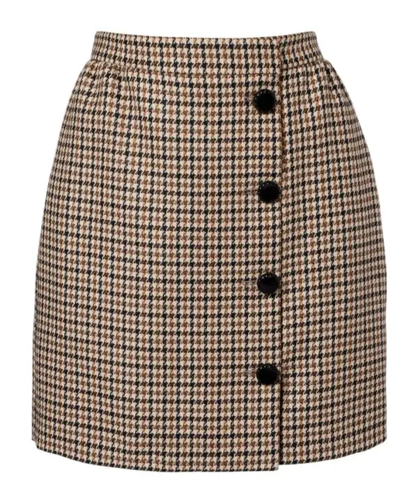 Valentino Garavani Houndstooth Virgin Wool Miniskirt - Multicolor