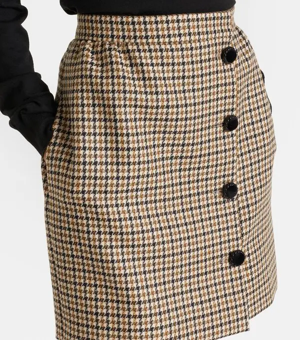 Valentino Garavani Houndstooth Virgin Wool Miniskirt