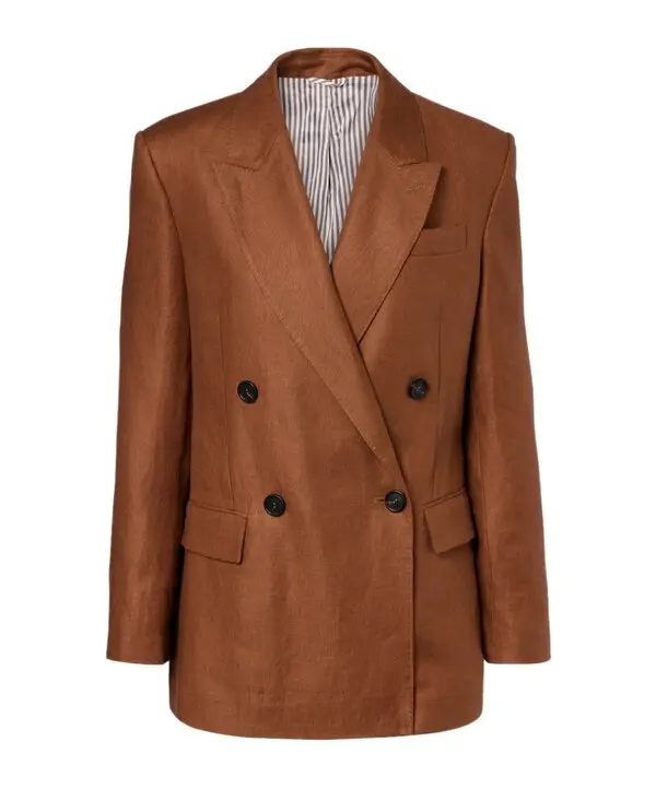 Brunello Cucinelli Double-breasted Linen Blazer