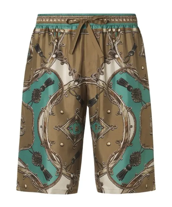 Dolce & Gabbana Printed Silk Twill Shorts