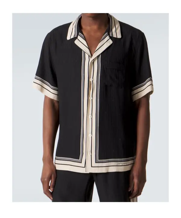 Dolce & Gabbana Striped Silk Bowling Shirt