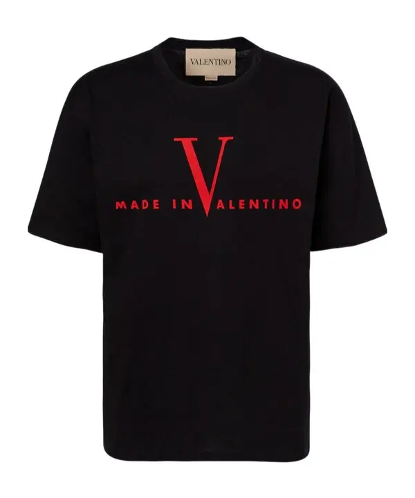 Valentino Garavani Logo Cotton Jersey T-shirt - Black