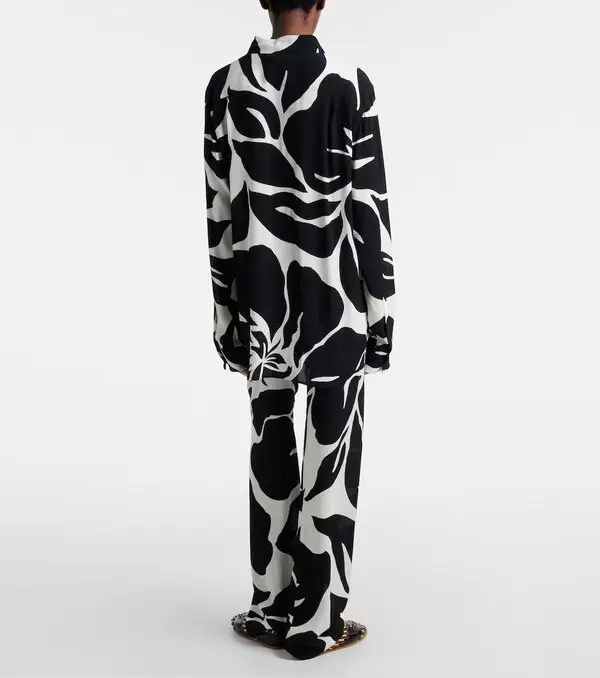 Dries Van Noten Floral Straight Pants