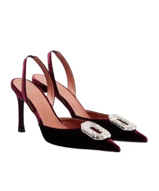 Amina Muaddi Versatile Velvet High Heels - Black