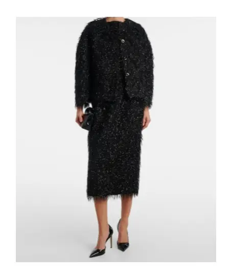 Erdem Lurex Fil Coupé Button Casual Jacket