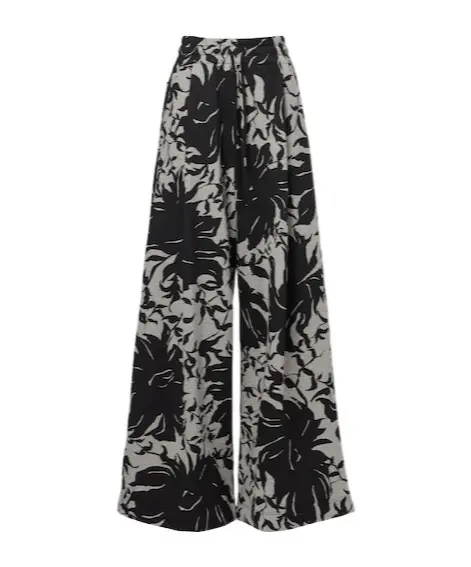 Dries Van Noten Floral Pleated Cotton Jersey Sweatpants - Black