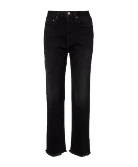 TOTEME Distressed Straight Jeans - Black