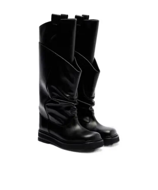 Attico Layered Solid-color Boots