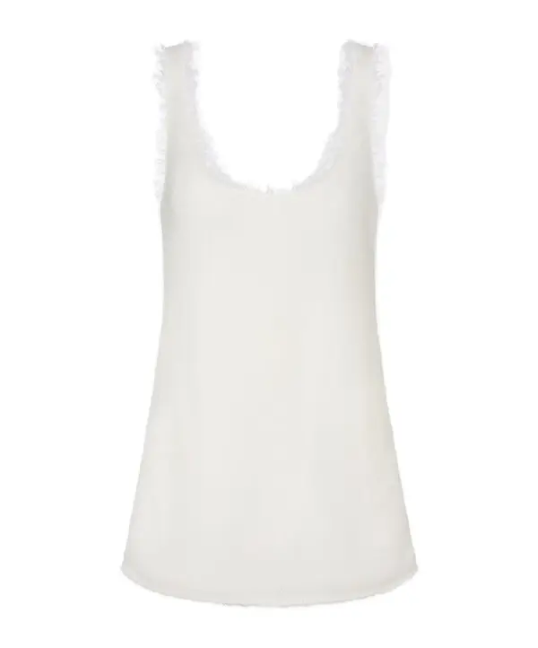 TOTEME Fringed Trim Vest - White