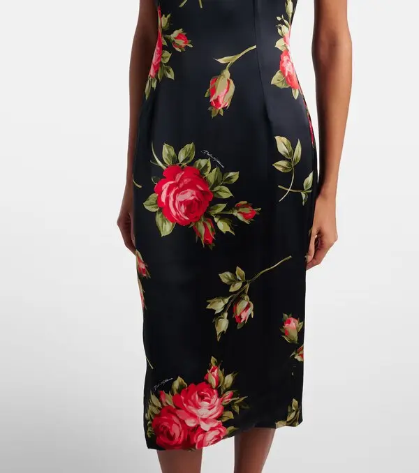 Dolce & Gabbana Floral Satin Midi Dress