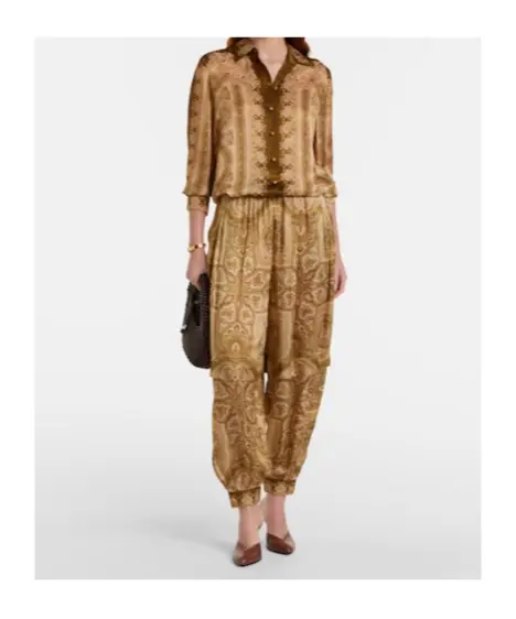 Zimmermann Luna Paisley Silk Satin Balloon Pants